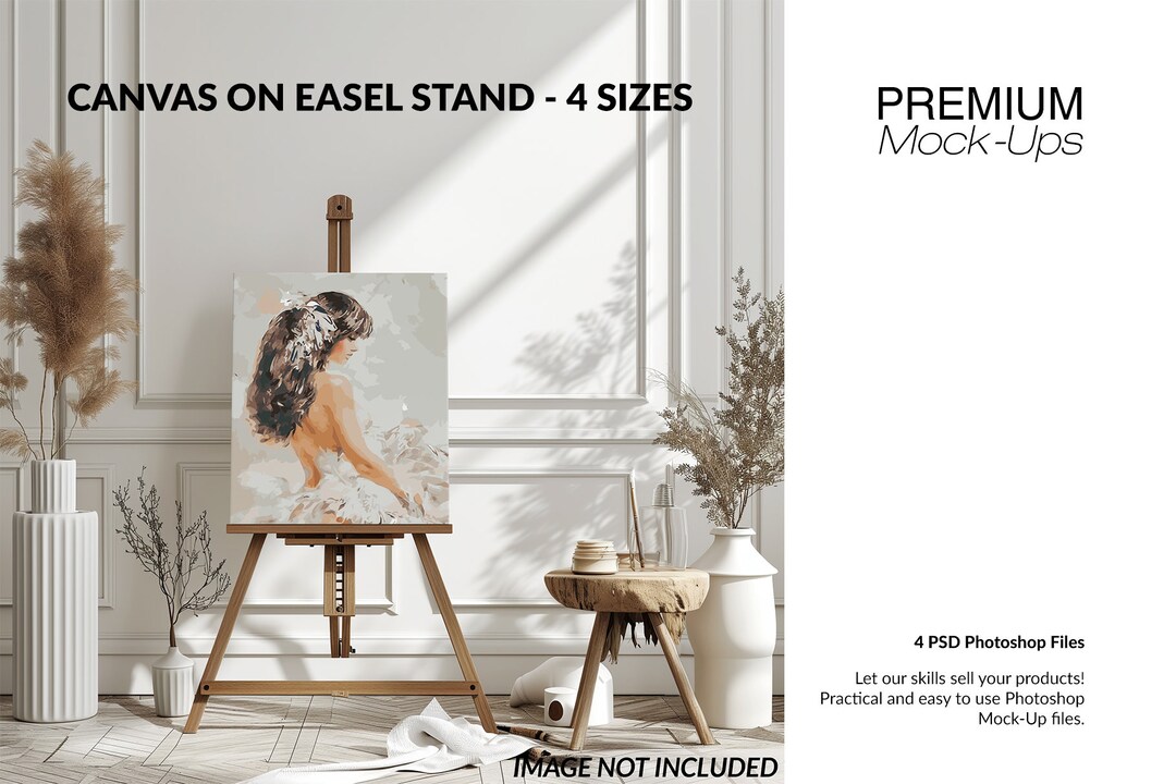 DIGITAL Photoshop Canvas on Easel | Photoshop Easel With Canvas ...