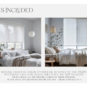 Bedroom Roll Blinds Mockup | Roll Blinds Template | Digital Roll Blinds ...