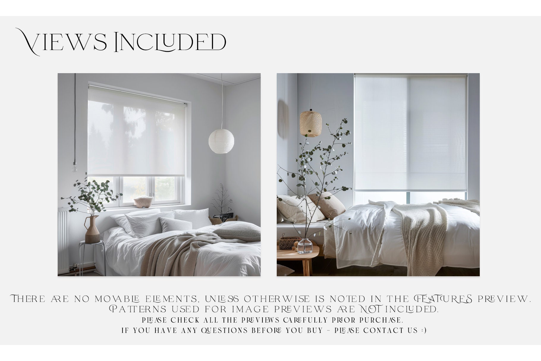 Bedroom Roll Blinds Mockup | Roll Blinds Template | Digital Roll Blinds ...