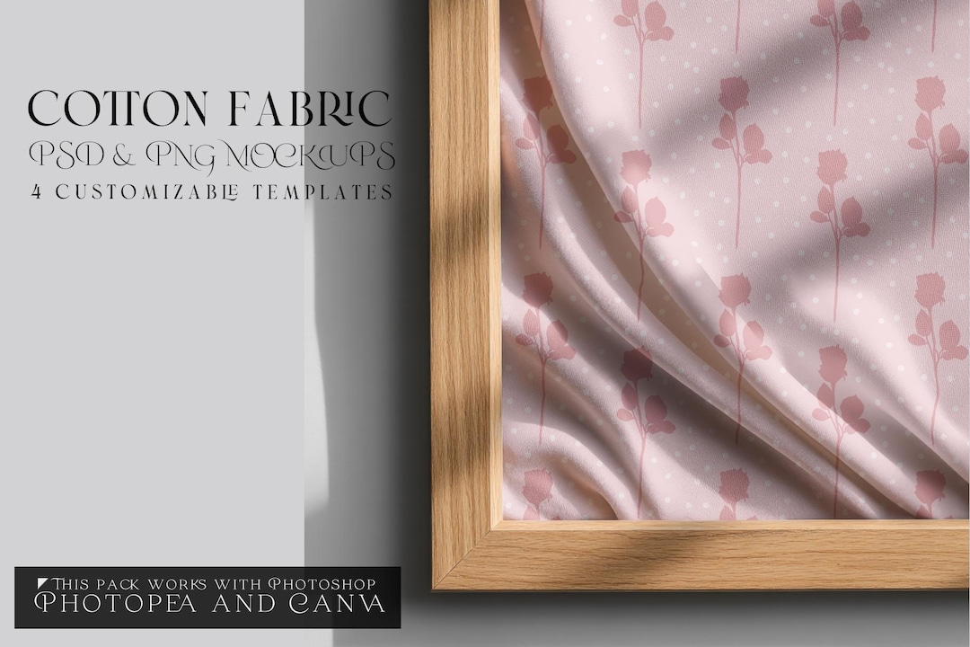 Fabric Mockup | Digital Fabric Template | Digital Cotton Cloth Mockup ...