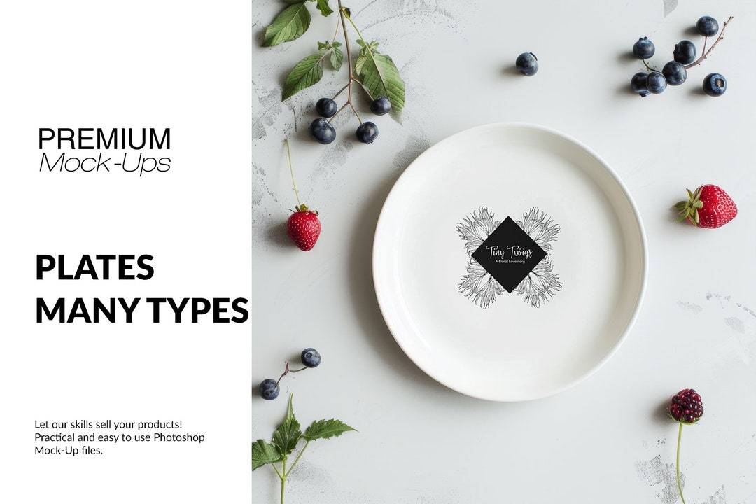 Plate Mockups | Ceramic Dish Mockup | Photoshop Porcelain Plate ...