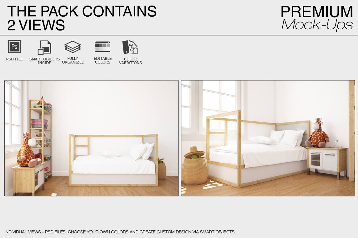 Kids Bedding Mockup Set | Photoshop PSD (digital Download) - Etsy