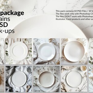 Plate Mockups | Ceramic Dish Mockup | Photoshop Porcelain Plate ...