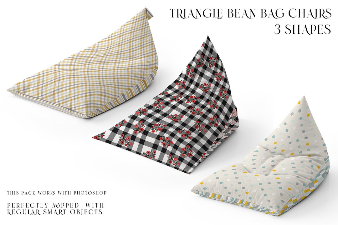 Triangle Bean Bag Chair Mockup / Digital Triangle Bean Bag Chair Mockup ...