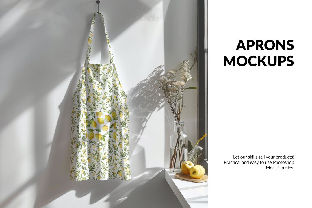 Kitchen Aprons Mockup | Digital Kitchen Apron | Kitchen Textile Apron ...