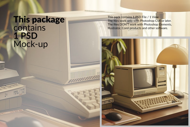 Vintage Computer Mockup | Photoshop Vintage Computer | Digital Vintage ...
