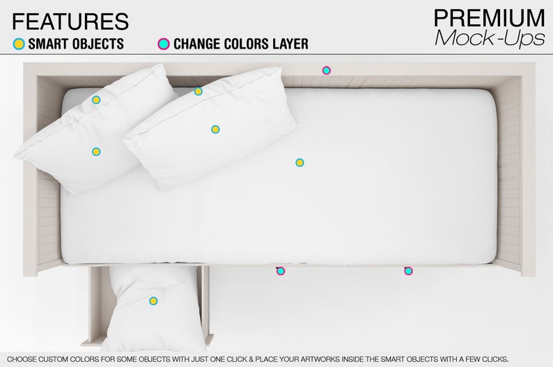 Bed With Drawers Mockup Set Photoshop Bed With Drawers - Etsy