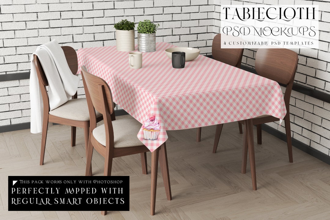 Tablecloth Mockup | Table Cover | Digital Tablecloth Template | Dining ...