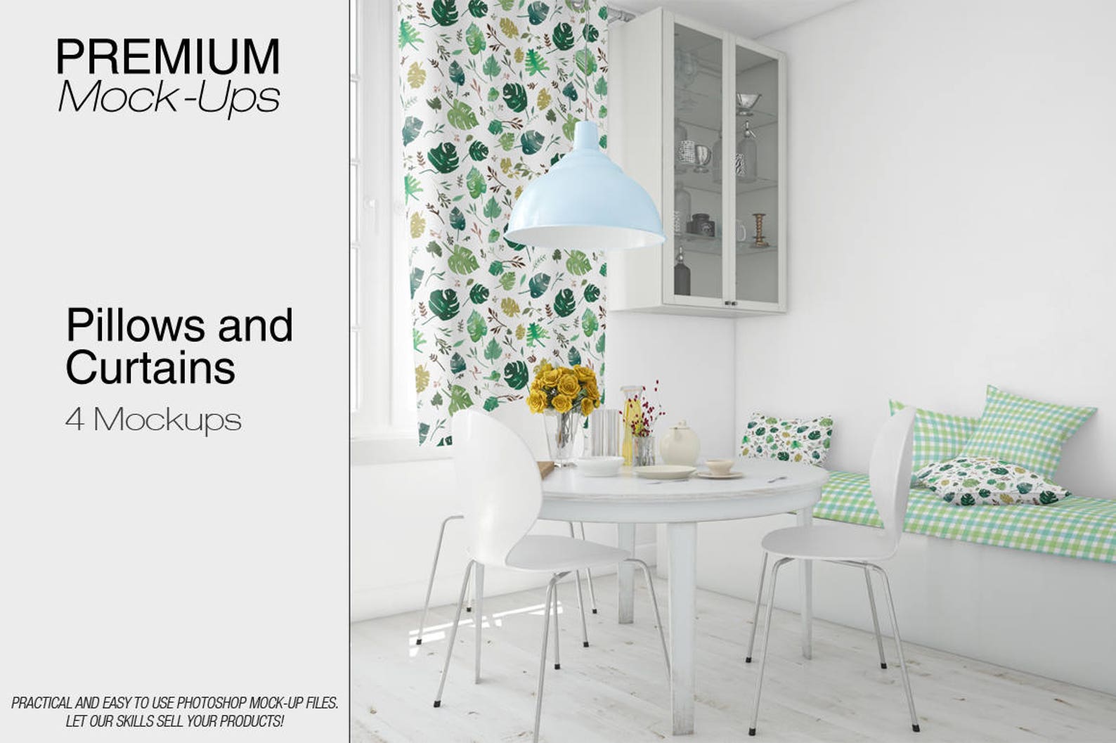 Kitchen Pillows and Curtains Mockup | 4 PSD Files (digital Download) - Etsy
