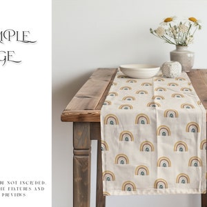 Table Runner Mockup Table Runner Template Digital Table Textile ...