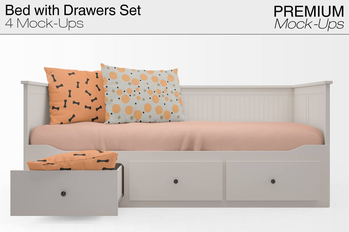 Bed With Drawers Mockup Set | Photoshop PSD (digital Download) - Etsy