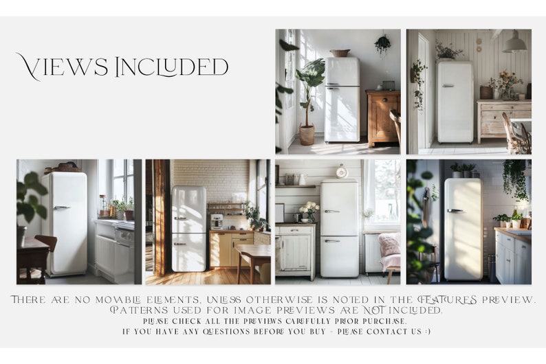 Vintage Fridge Decals Template | Digital Vintage Fridge Decals Template ...