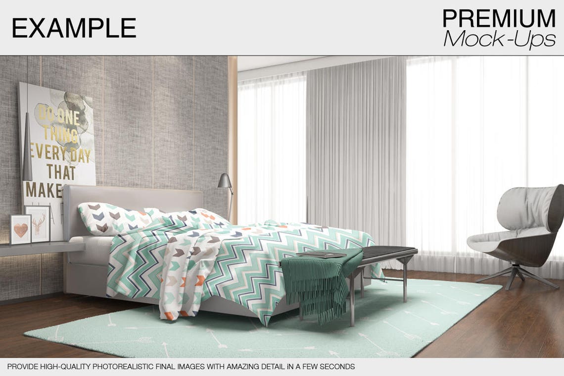 Bedding Mockup Set | Photoshop Bedding & Curtains (digital Download) - Etsy