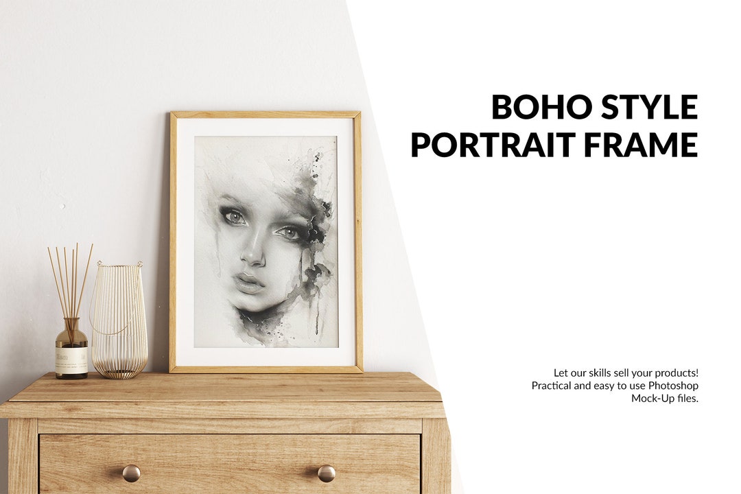 Boho Portrait Frames Mockups Set | Digital Frames Mockups | Photoshop ...