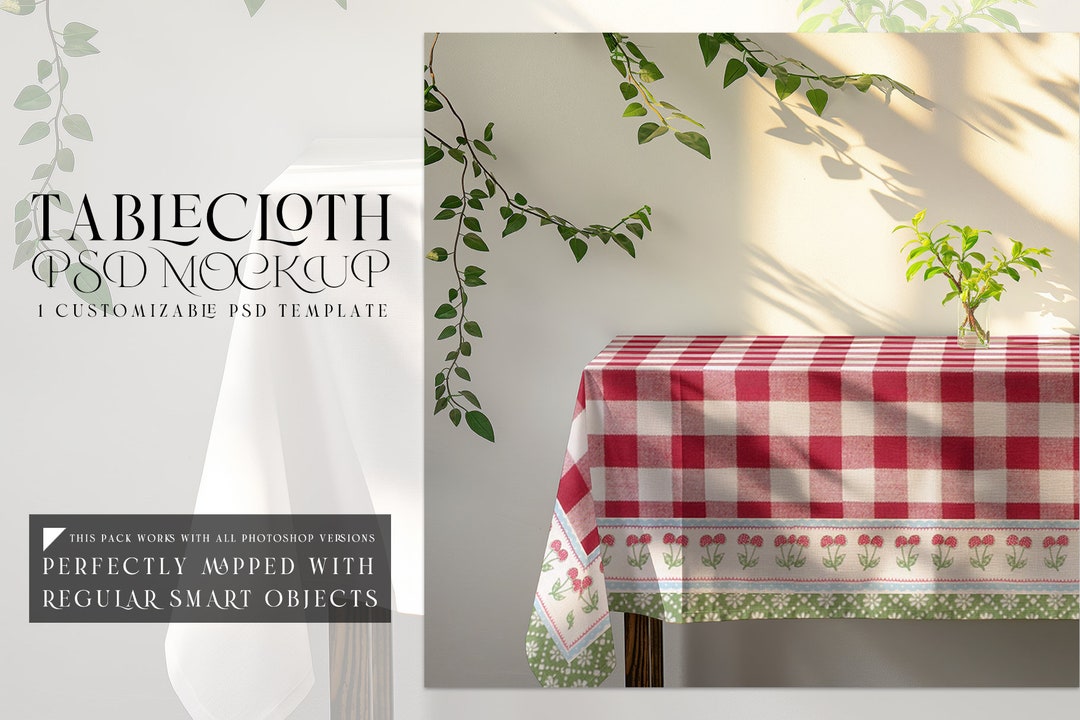 Tablecloth Mockup | Table Cover | Digital Tablecloth Template | Dining ...
