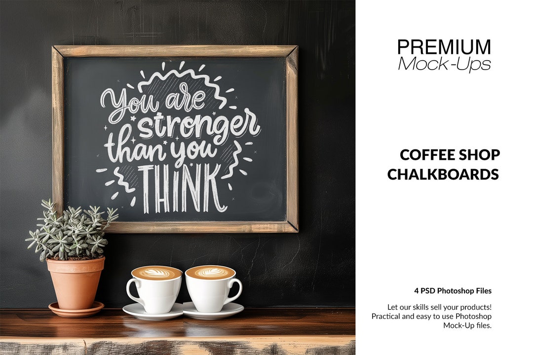 Coffee Shop Chalkboard Mockup Set | Digital Coffee Shop Chalkboard ...