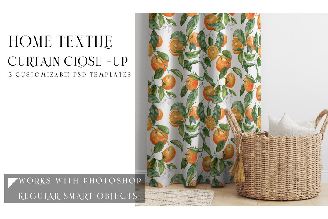 Curtain Template | Digital Curtain Mockup | Photoshop Curtain Mockup ...