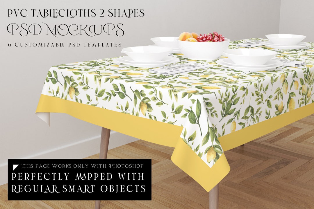 PVC Tablecloth Mockup | Digital PVC Tablecloth Mockup | Photoshop PVC ...