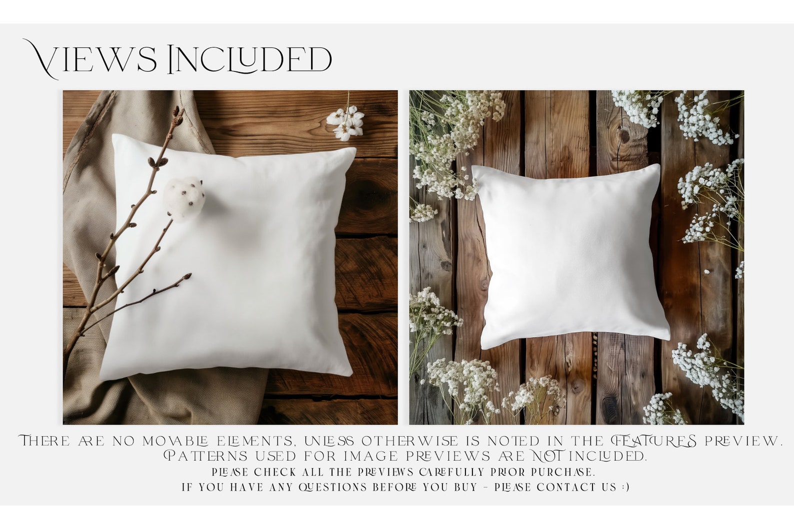 Digital Pillow Mockup | Photoshop Pillow Template | Cushions ...