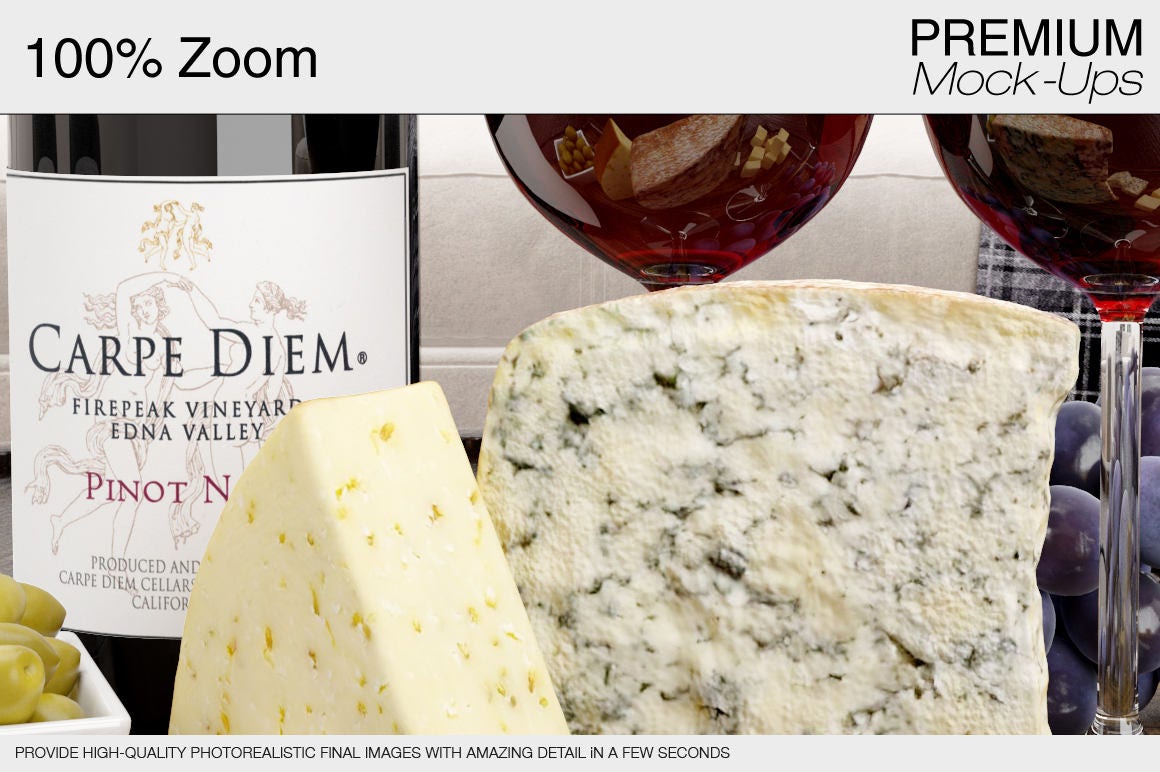Wine Mockup Set | Photoshop Wine Mockups | Custom Wine and Cheese Set ...