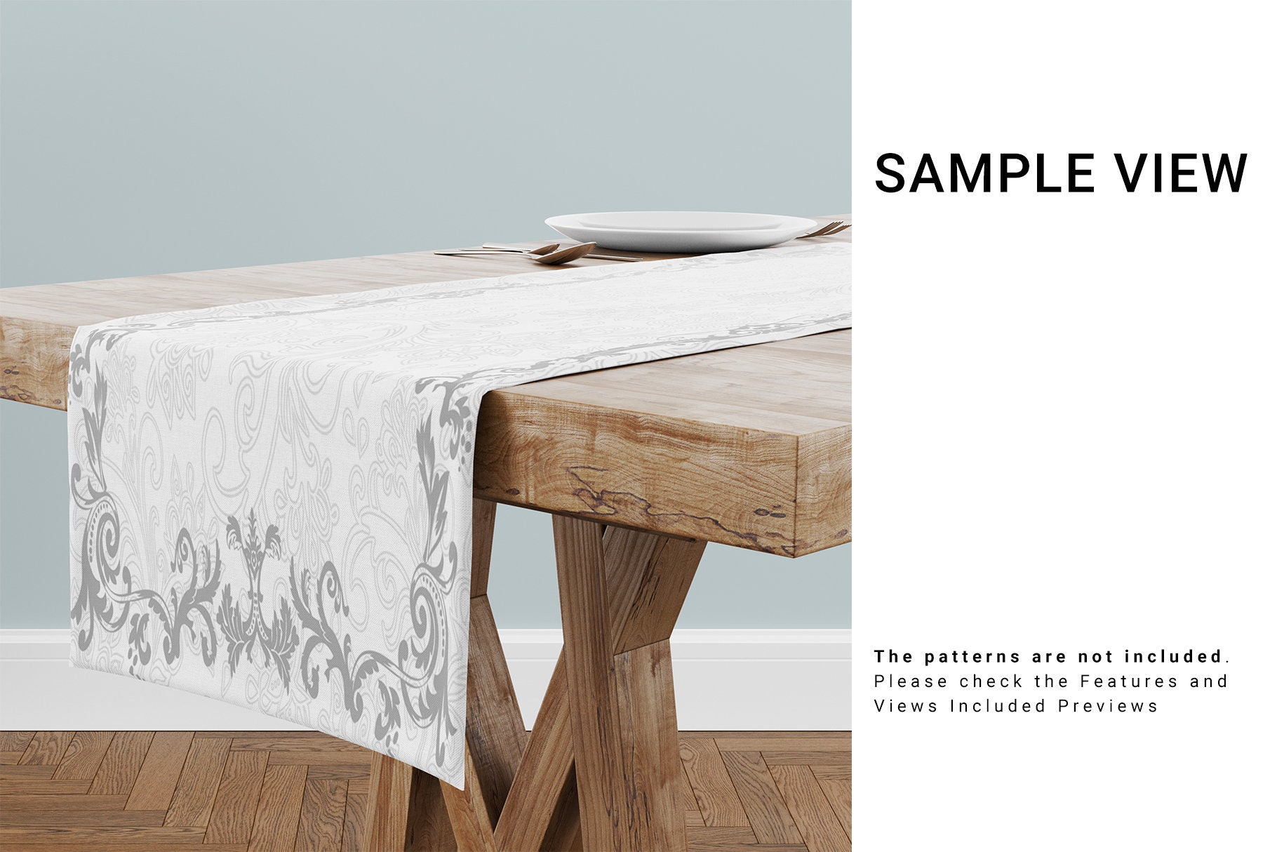 Table Runner Mockup | Table Runner Template | Table Textile | Photoshop ...