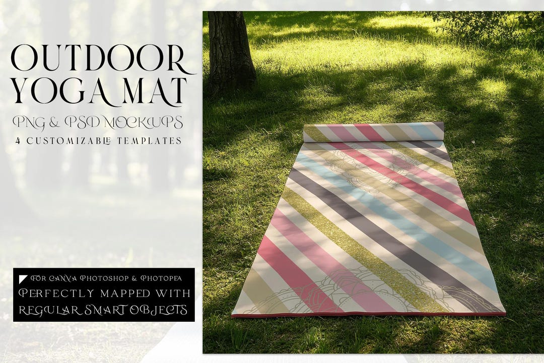 Outdoor Yoga Mat Mockup | Photoshop Yoga Mat Mockups | Custom Yoga Mat ...