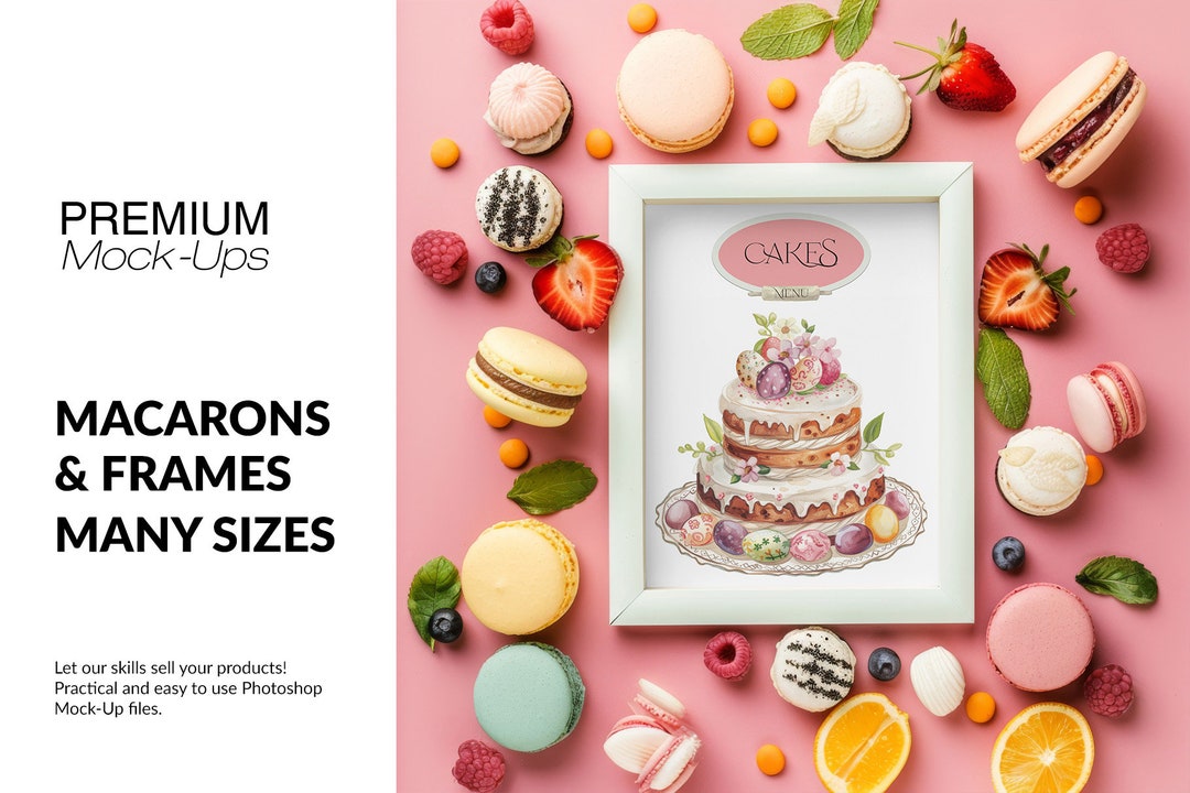 Frames and Macarons Mockup | French Macarons & Frames Mockups ...