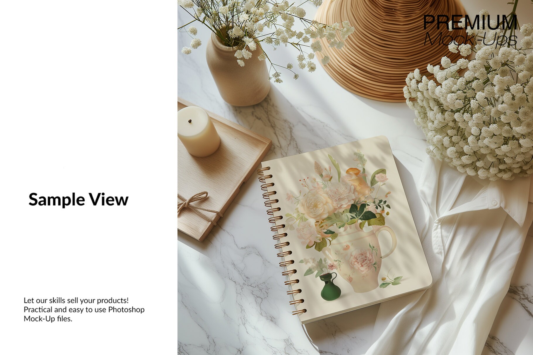 Notebook Mockup | Digital Notebook Template | Photoshop Notebook Mockup ...