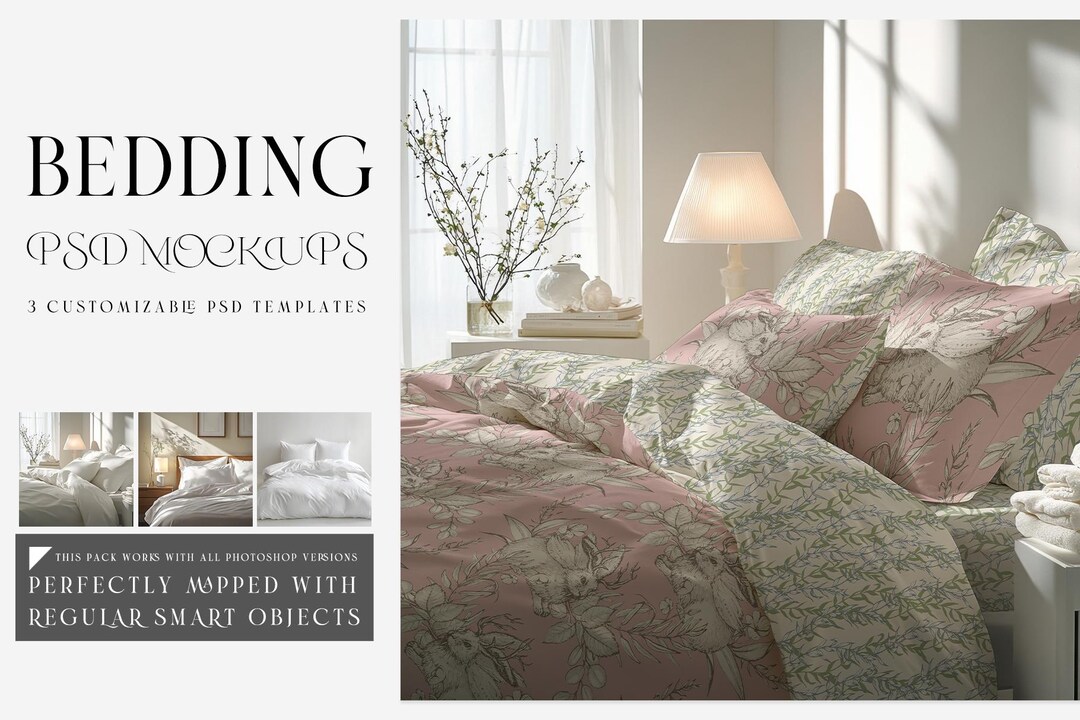 Bedding Mockups Set | Bedding Mockups | Photoshop Beddings | Bedding ...