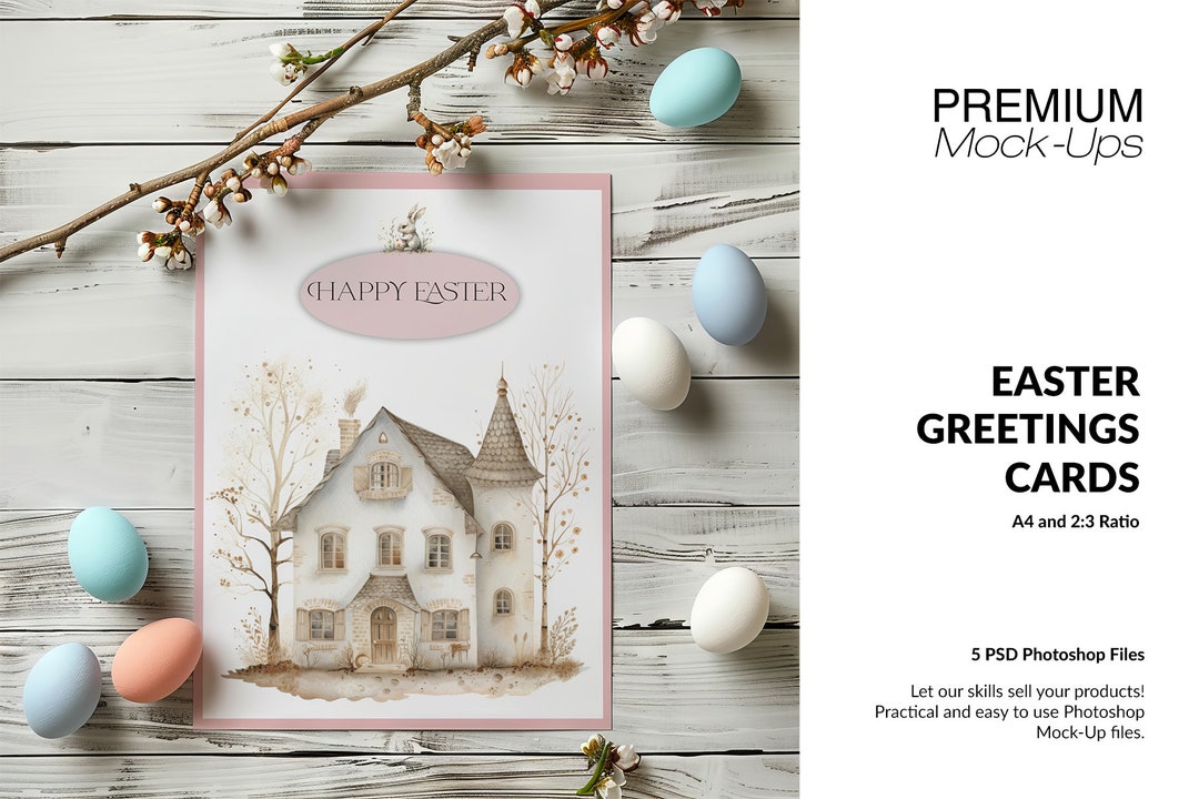 Easter Greetings Cards Mockup | Digital Easter Greetings Cards ...