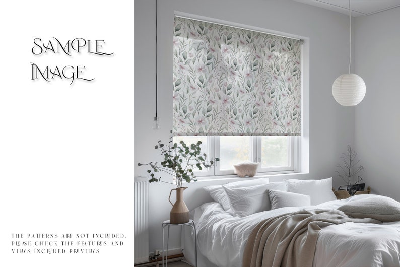 Bedroom Roll Blinds Mockup | Roll Blinds Template | Digital Roll Blinds ...