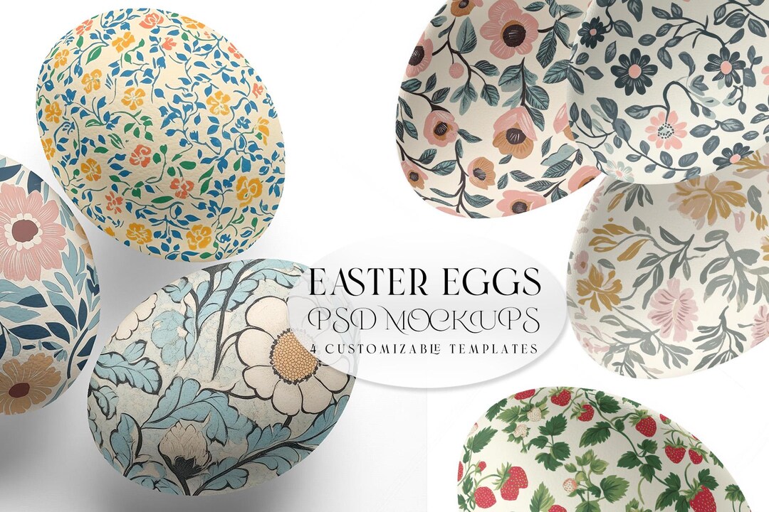 Easter Eggs Mockup | Digital Easter Egg Template | Photoshop Easter ...