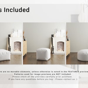 Pouf Mockup / Digital Pouf Mockup / 3 Shapes of Pouf Template - Etsy