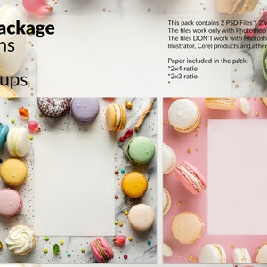 Menu and Macarons Mockup | French Macarons & Menu Mockups | Photoshop ...
