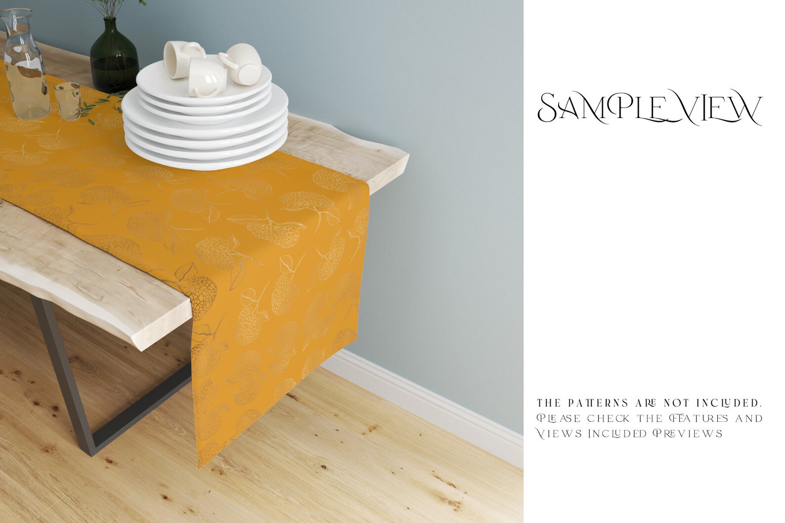 Table Runner Mockup | Table Runner Template | Table Textile | Photoshop ...