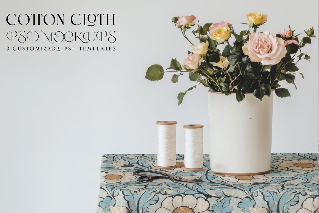 Fabric Mockup | Digital Fabric Template | Digital Muslin Cloth Mockup ...