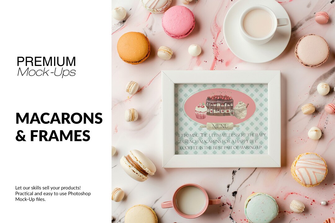 Frames and Macarons Mockup | French Macarons & Frames Mockups ...