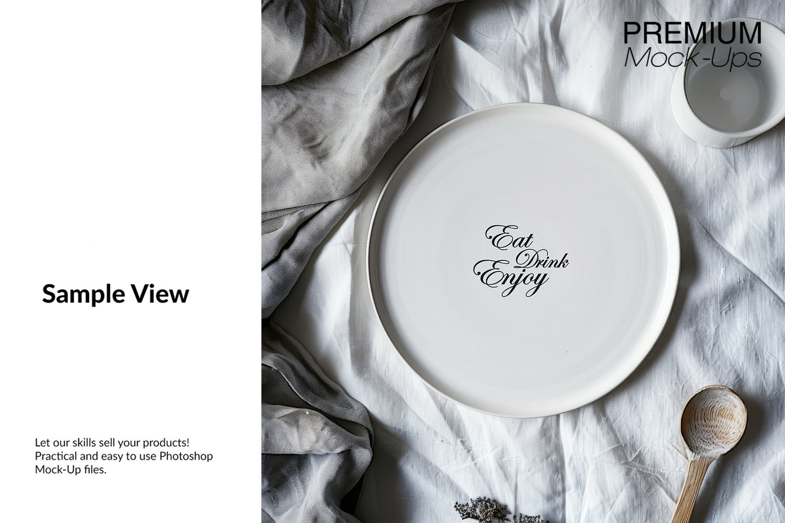 Plate Mockups | Ceramic Dish Mockup | Photoshop Porcelain Plate ...