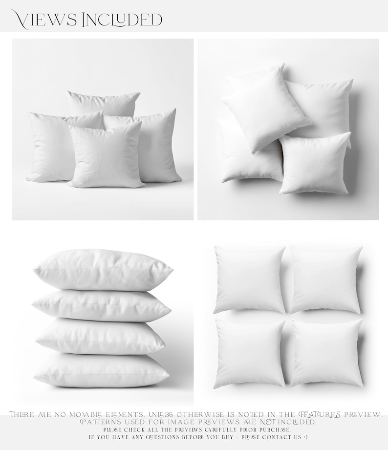 Digital Throw Pillows Mockup | Photoshop Throw Pillows Template | Throw ...