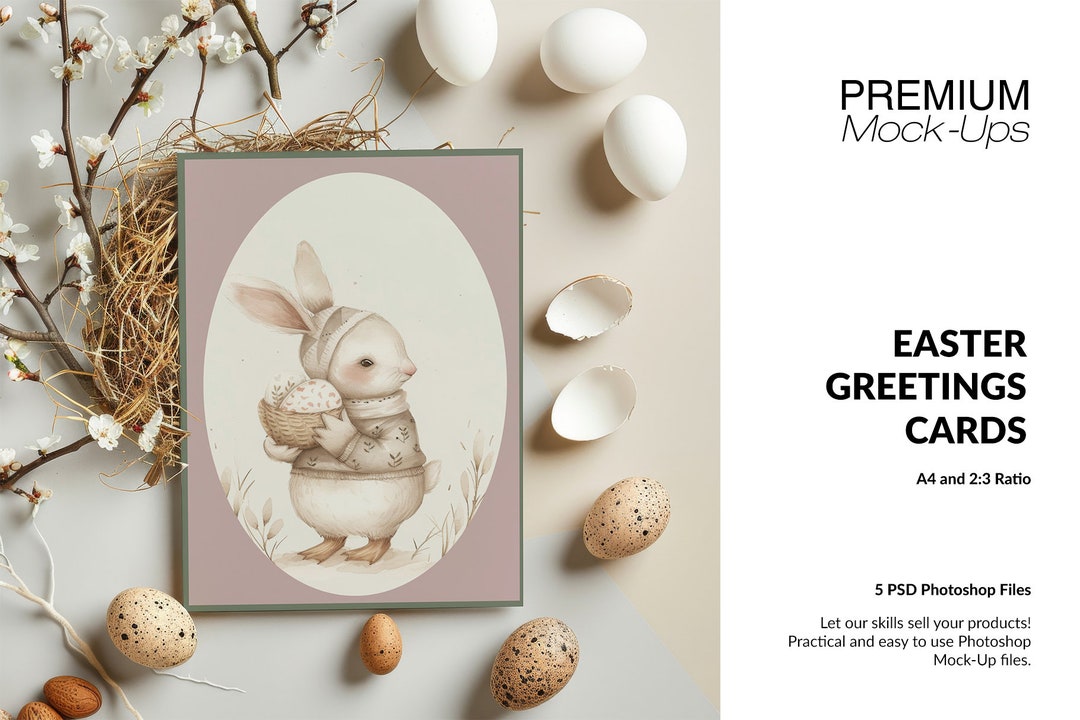Easter Greetings Cards Mockup | Digital Easter Greetings Cards ...