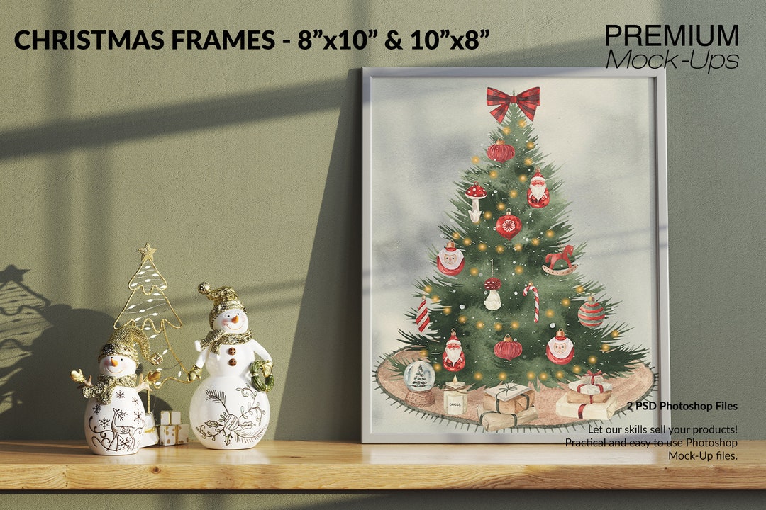 Christmas Frames 8"x10" and 10"x8" Mockups Set | Digital Christmas ...