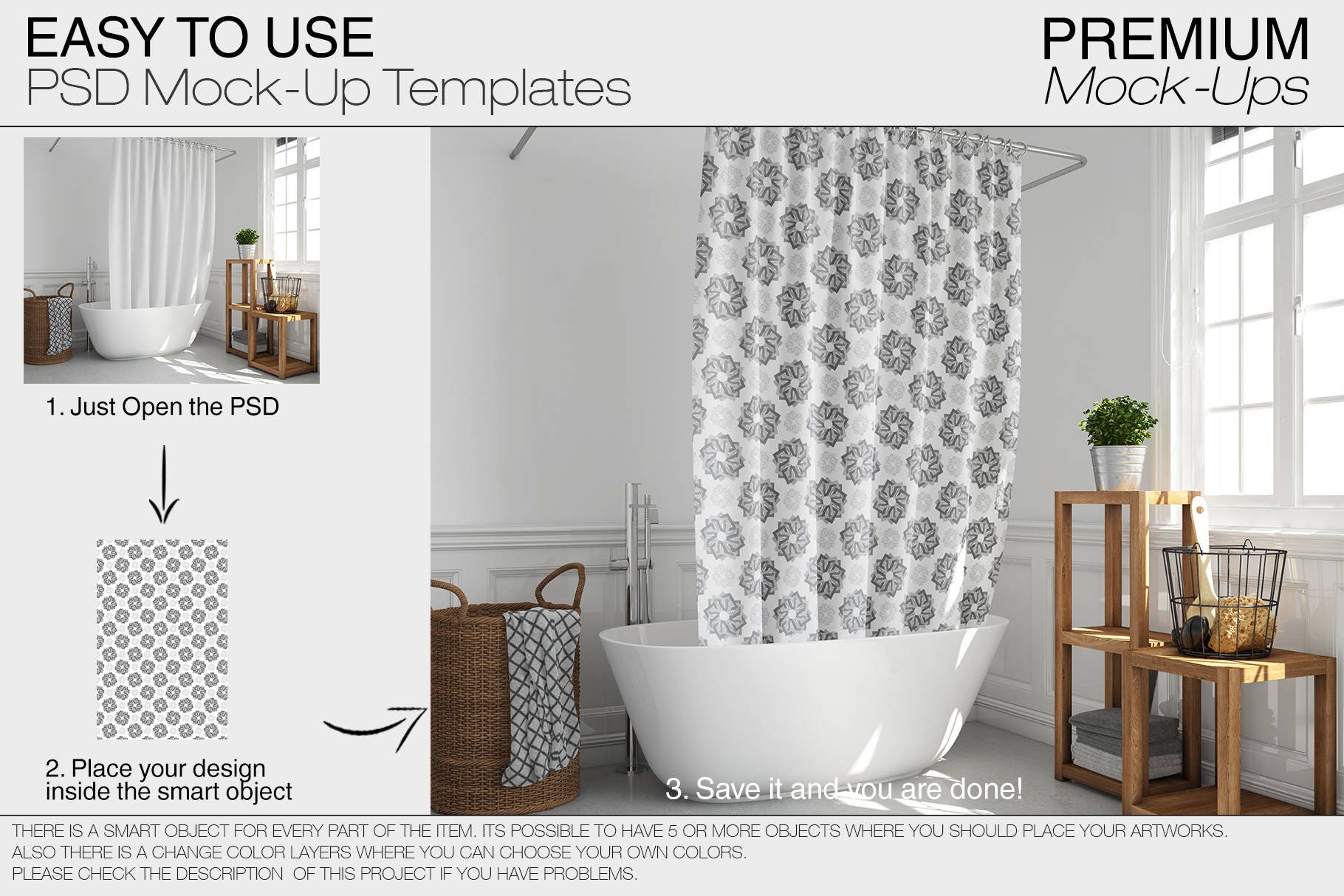 Bath Curtain Shower Curtain Mockup Photoshop Shower - Etsy Canada