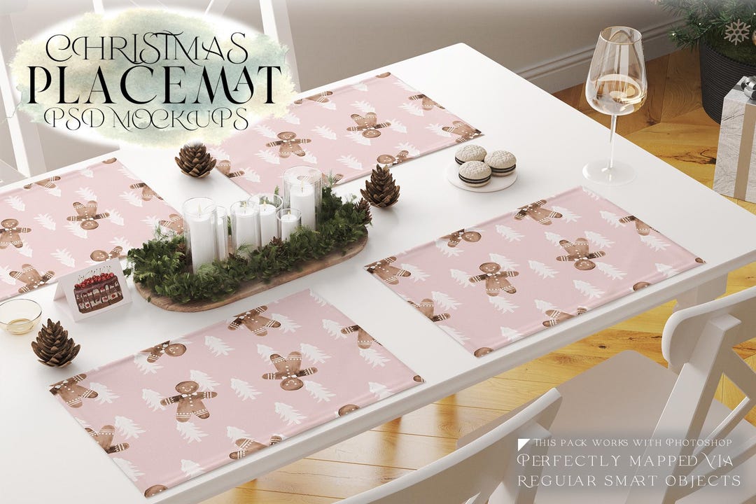 Christmas Placemat Mockup | Digital Christmas Placemat | Christmas ...
