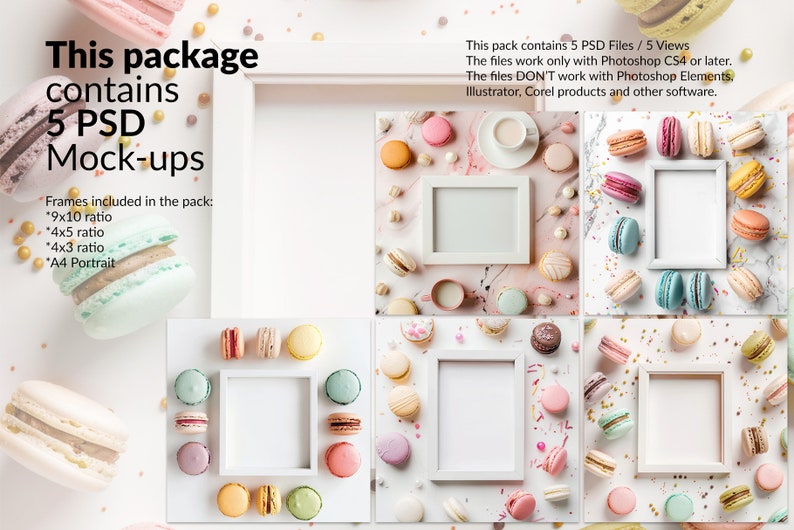 Frames and Macarons Mockup | French Macarons & Frames Mockups ...