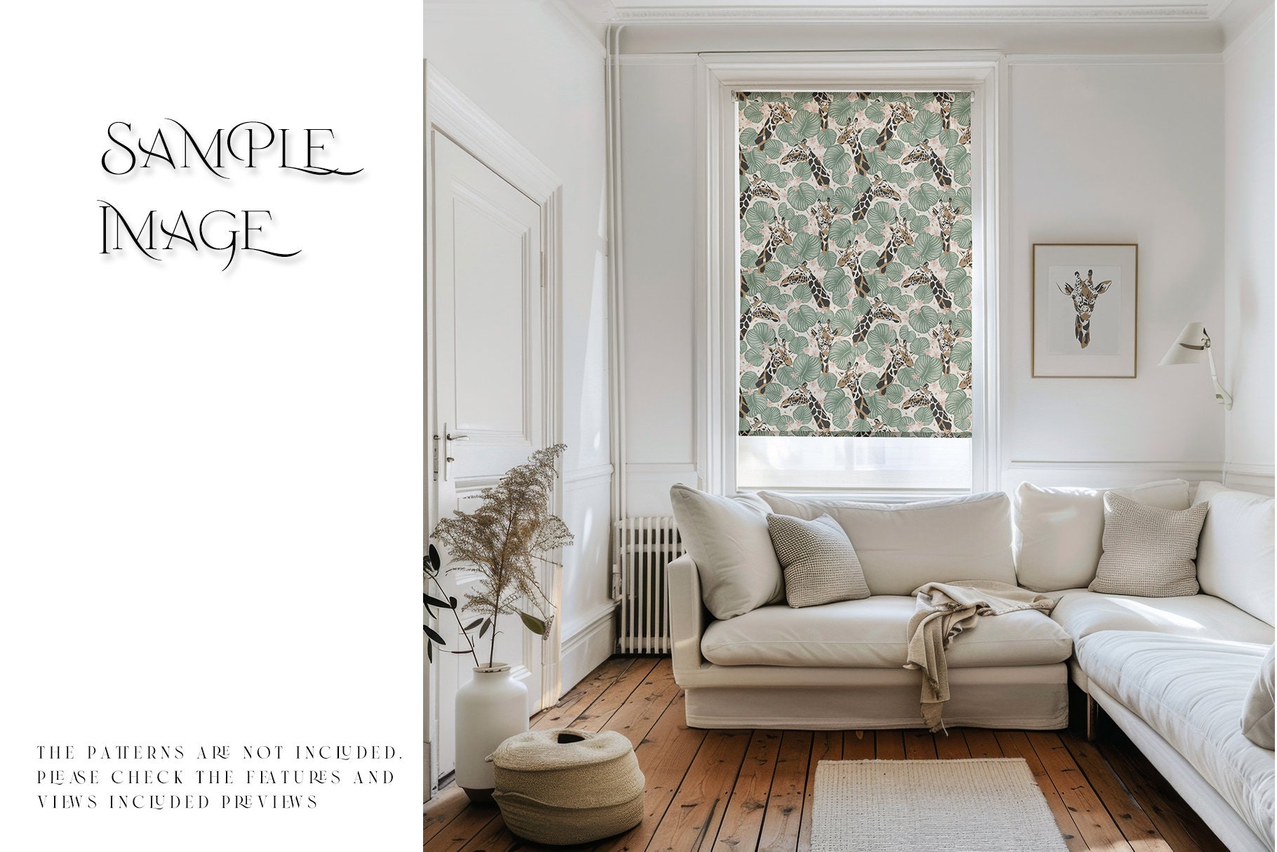 Bedroom Roll Blinds Mockup | Roll Blinds Template | Digital Roll Blinds ...