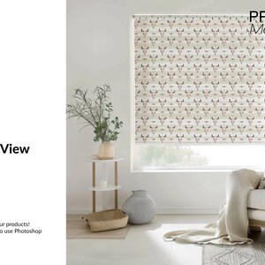 Living Room Roll Blinds Mockup | Roll Blinds Template | Digital Roll ...