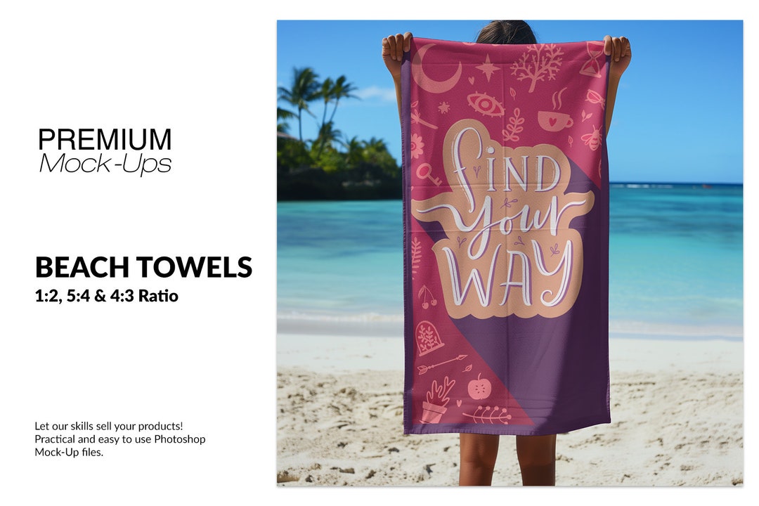 Beach Towel | Beach Towel Mockup | Photoshop Beach Towel | Towel Mockup ...