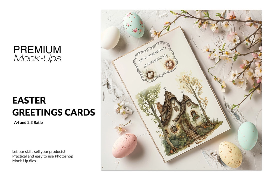 Easter Greetings Cards Mockup | Digital Easter Greetings Cards ...