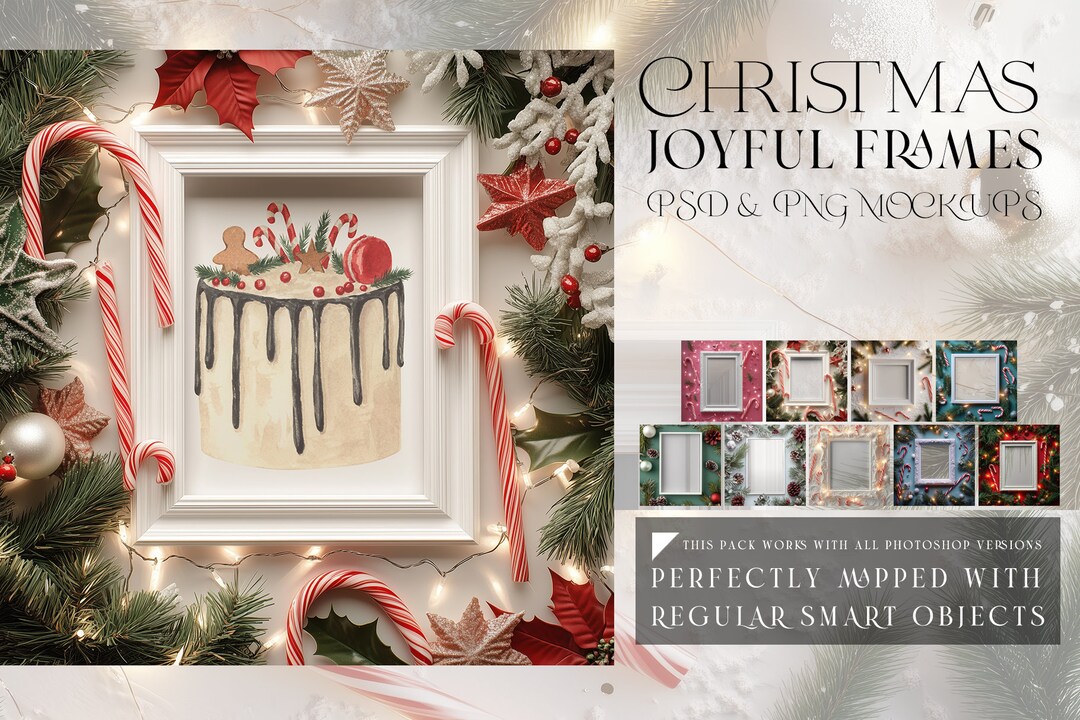 Christmas Frames Mockup Bundle | Digital Christmas Frames Mockup ...