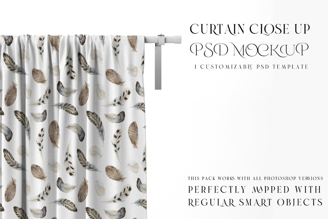 Curtain Close-up | Curtain Mockup | Photoshop Curtain Close-up | Linen ...